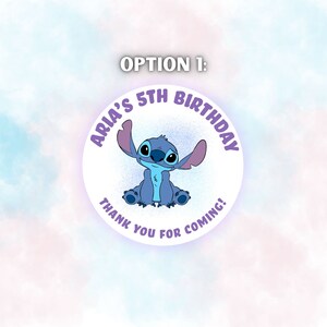 Stitch Thank You Stickers, Stitch Birthday Stickers, Party Favor ...