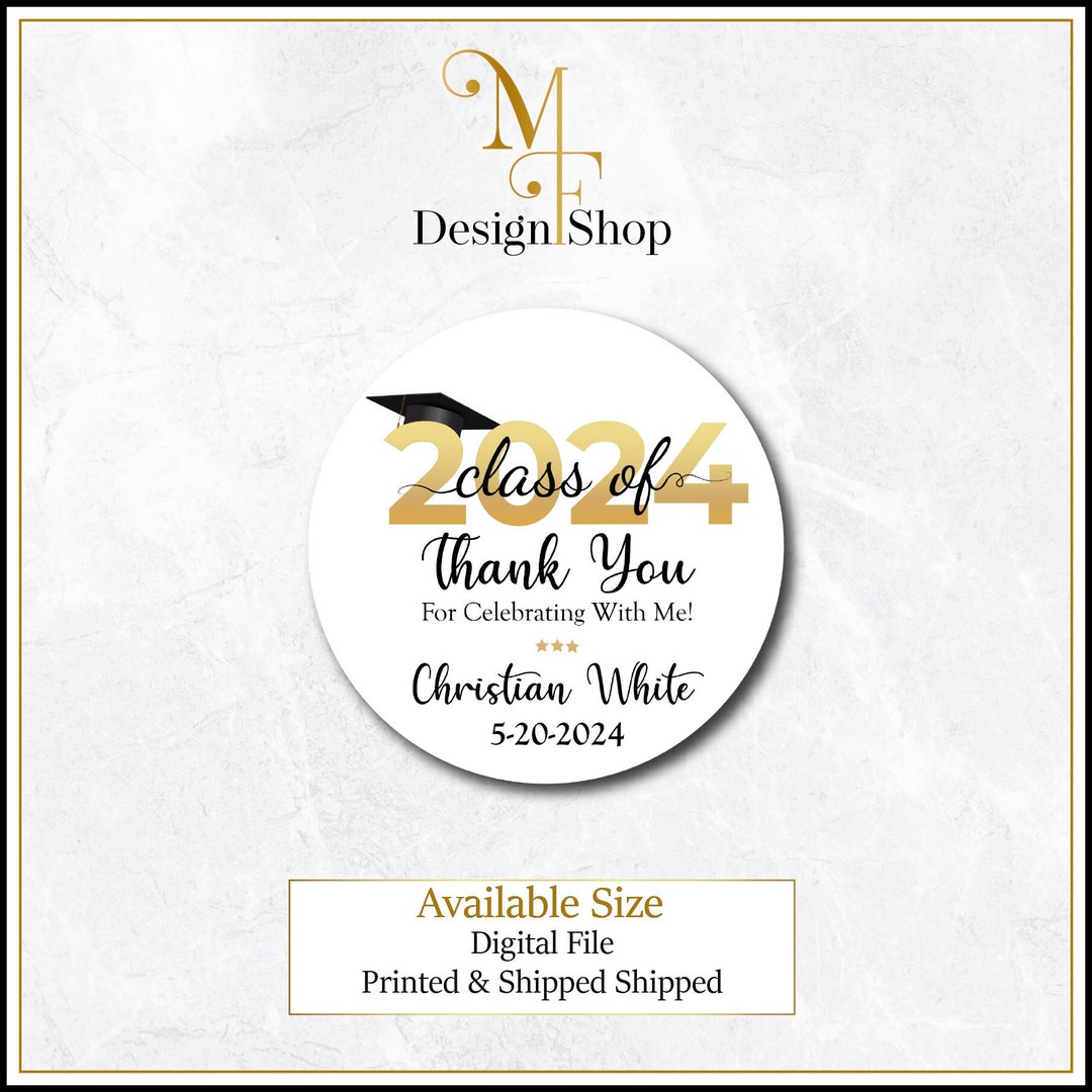 Customized Graduation 2024 Stickers, Party Favor Stickers, Personalized ...