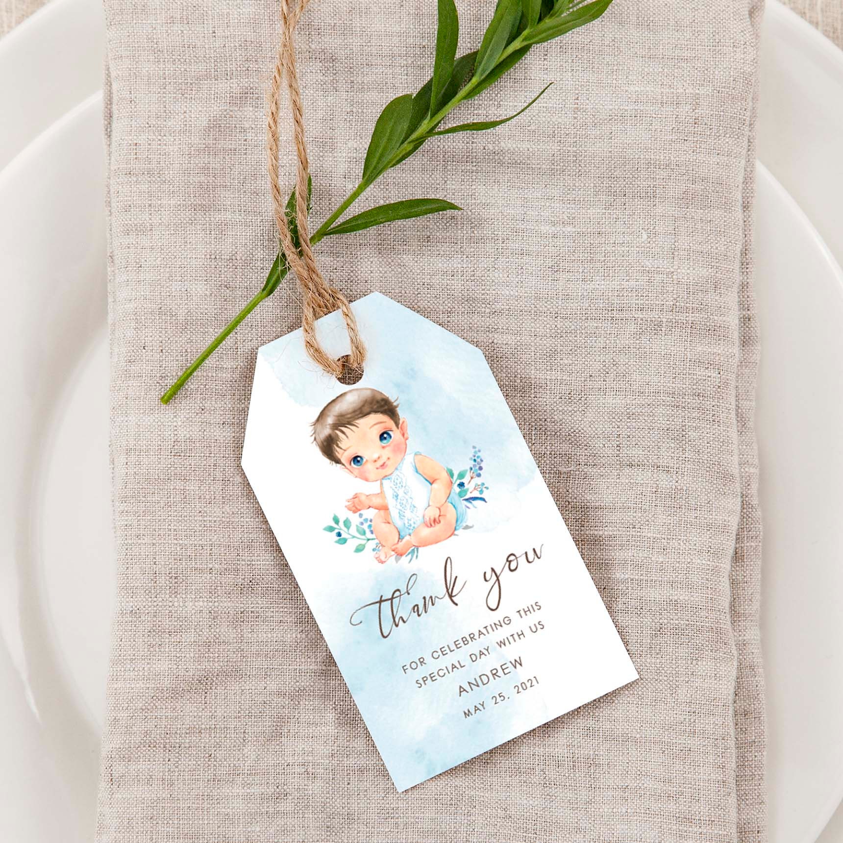 Boy baptism tags baptism gift tags baptism favor tag | Etsy