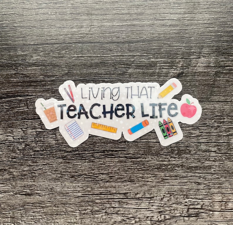 Teacher Life Sticker Teacher Supply Sticker Sparkly - Etsy