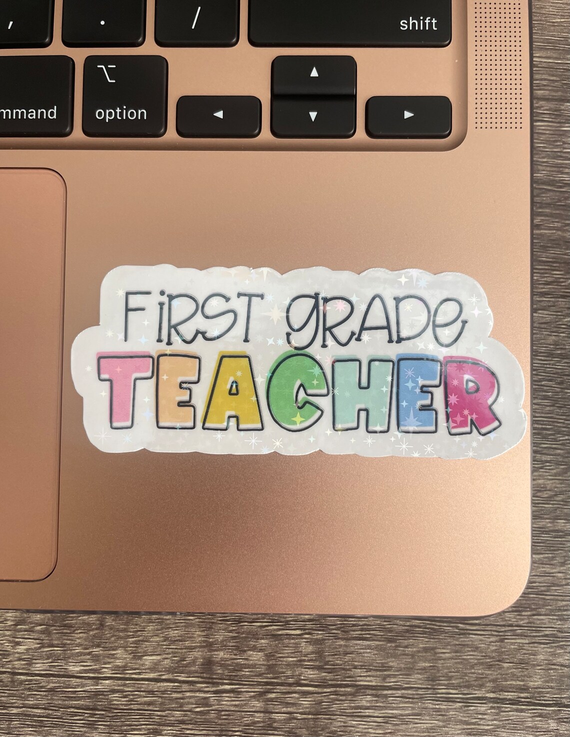 First Grade Teacher Sticker Sparkly Holographic Teacher - Etsy