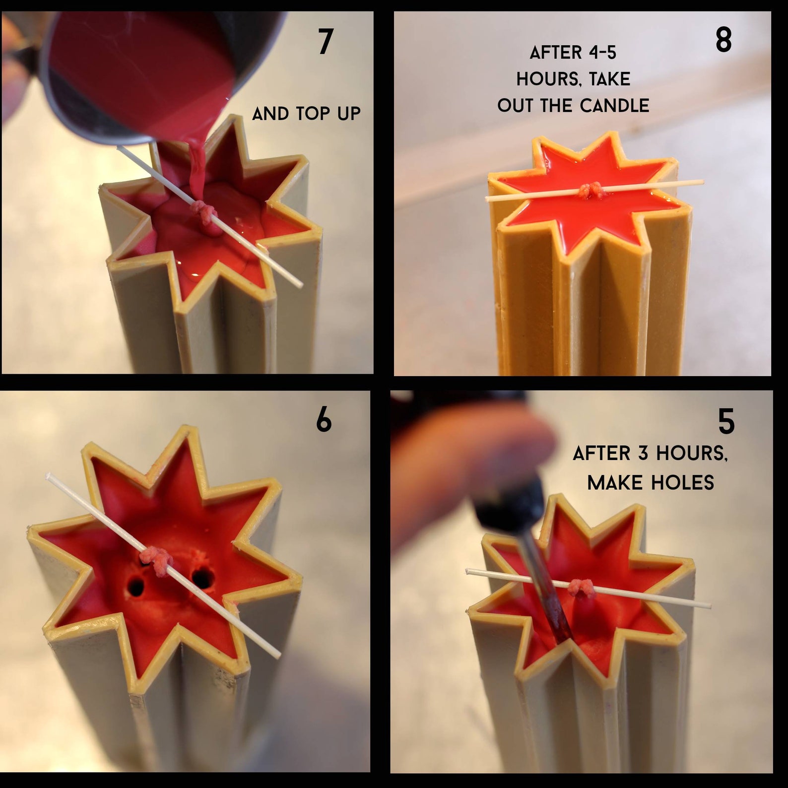 Star Shape Mold 7.9 in 20cm for Making Carved Candles - Star Candle ...