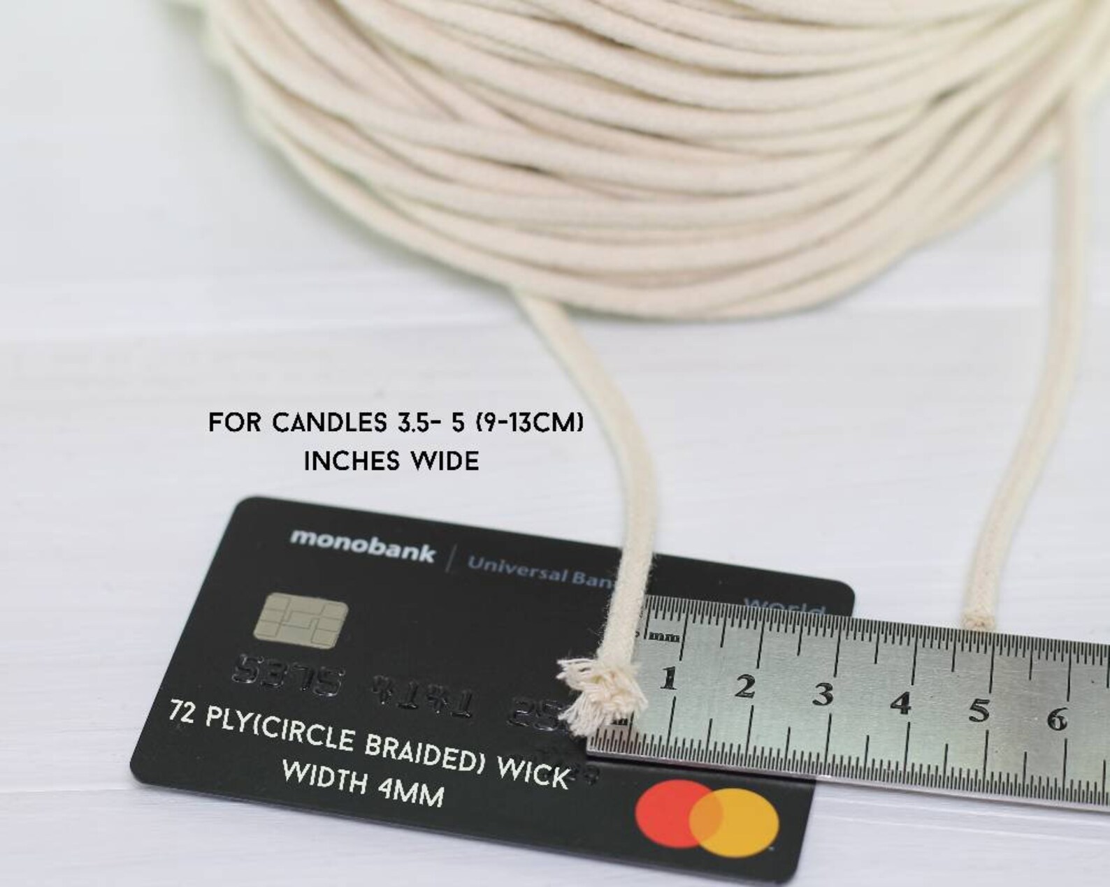 Braided Cotton Candle Wick: 4mm Diameter, Beeswax & Soy Candle Making ...