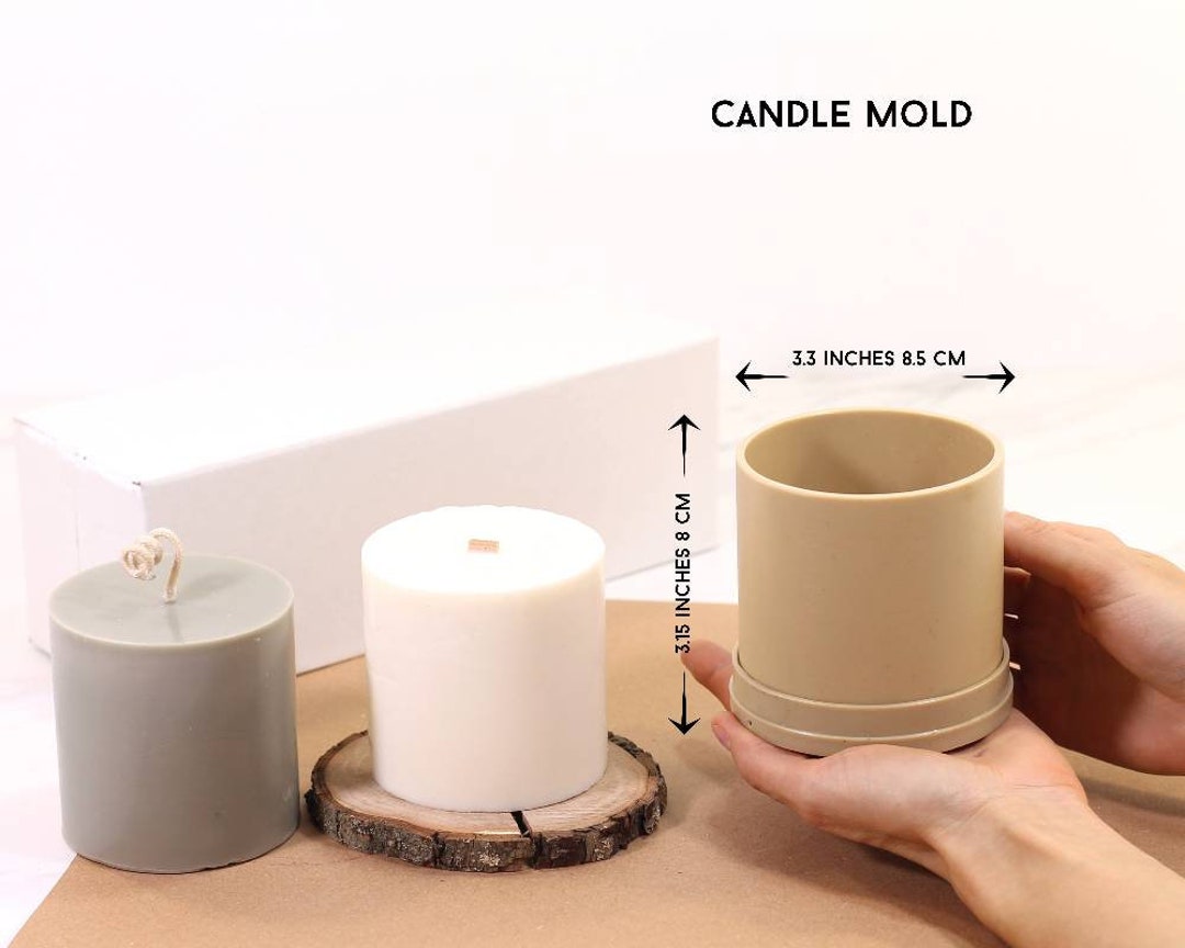 Cylindrical Candle Mold: DIY Pillar Candle Making With Wood & Cotton ...