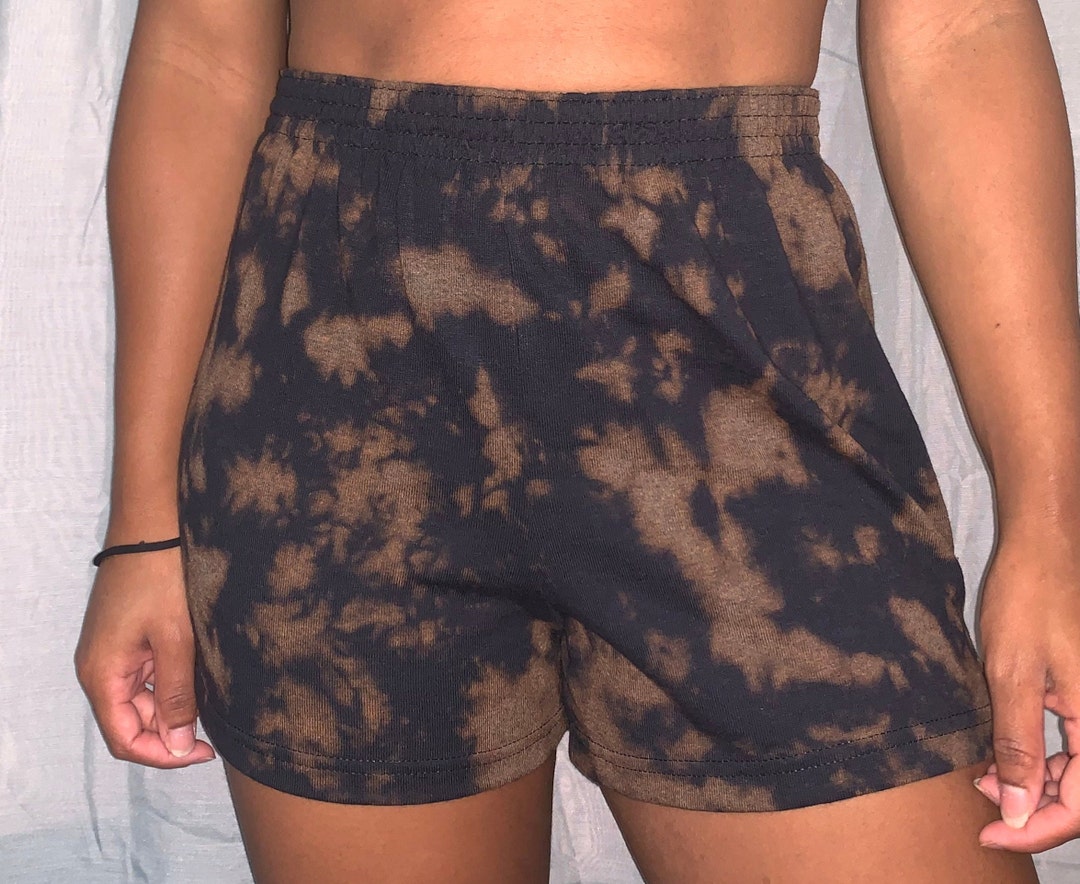 Bleach Dye Sleep Shorts | Cheer Short | Black Tan Grey | Gifts for Her ...