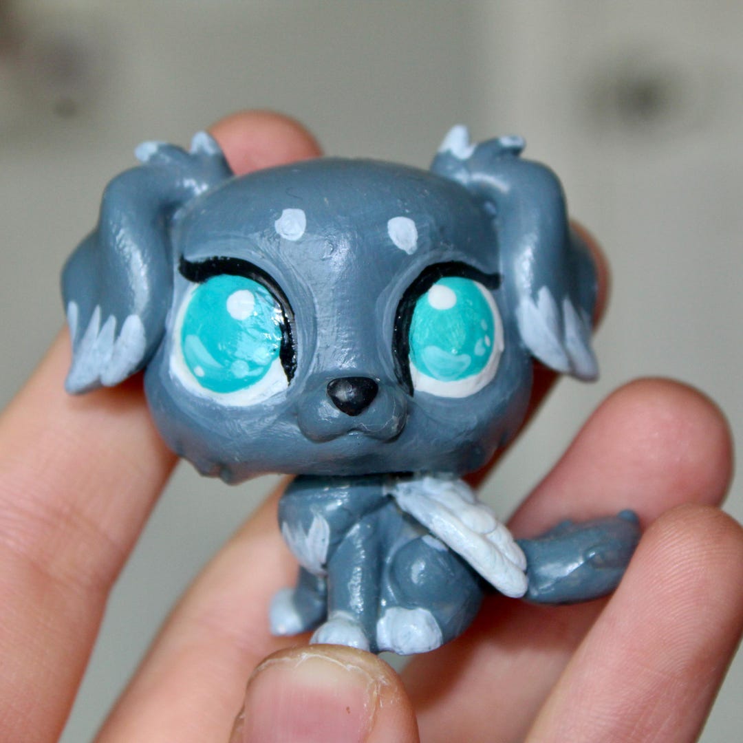 Lps Dog Grey Blue Eyes Handmade Custom Wings - Etsy