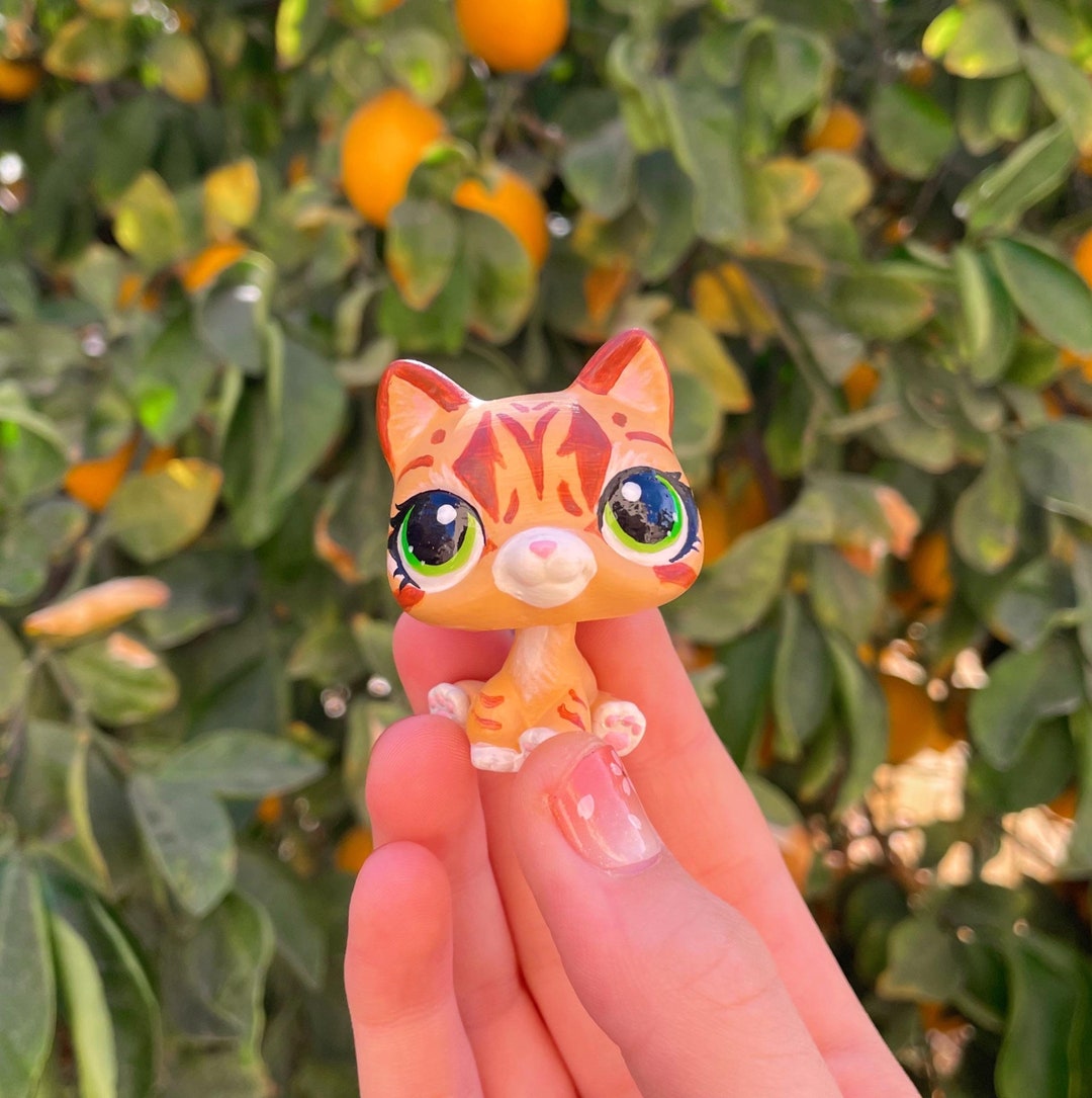 Lps Orange Cat Tiger Green Eyes Handmade - Etsy