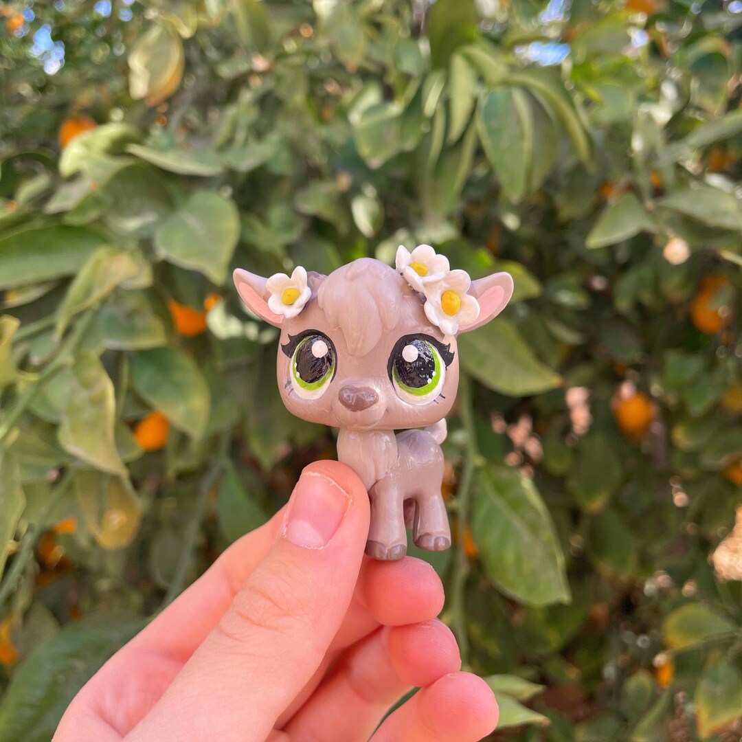 Hand Painted LPS Goat Figurine With Flower Crown - Etsy