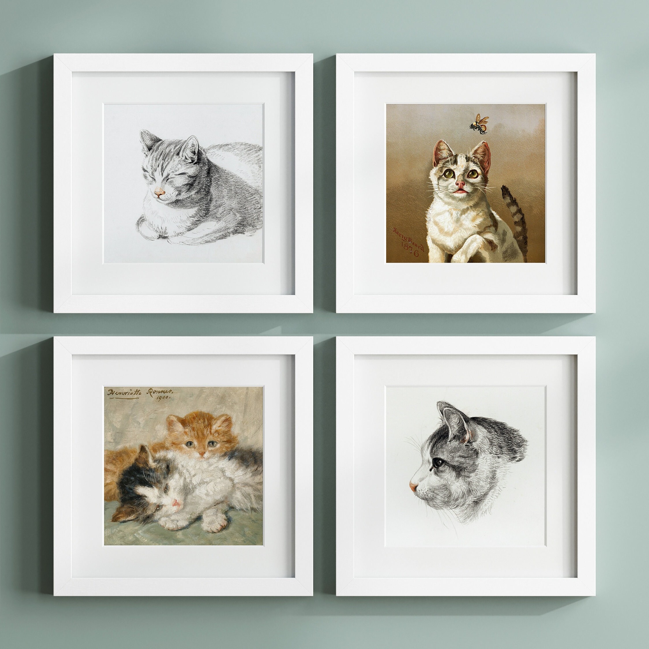 Vintage Dog & Cat Bundle of 350 Plus Prints Printable Wall Art Digital ...