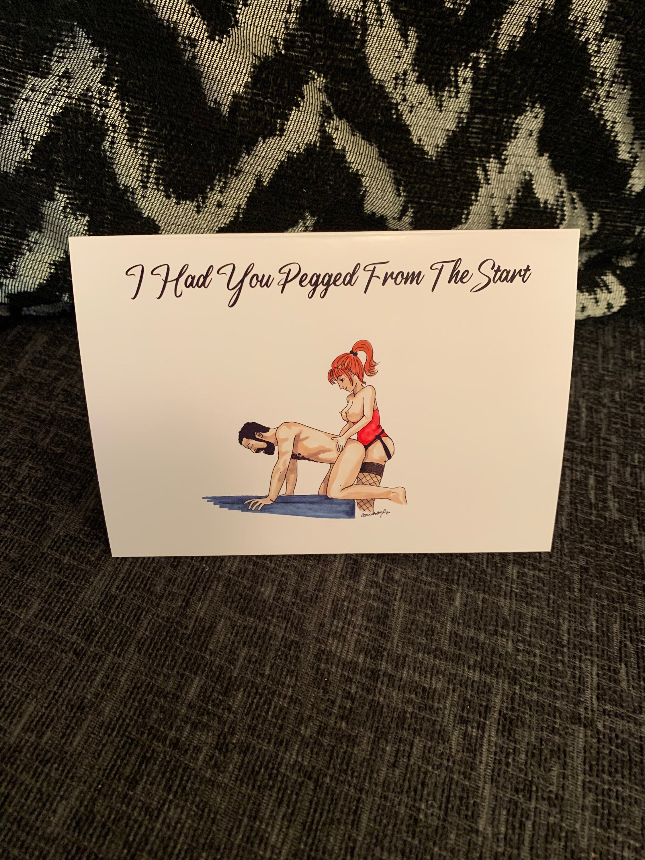 Erotic Art Card BDSM Mistress Domme Male Sub Pegging NSFW - Etsy Australia