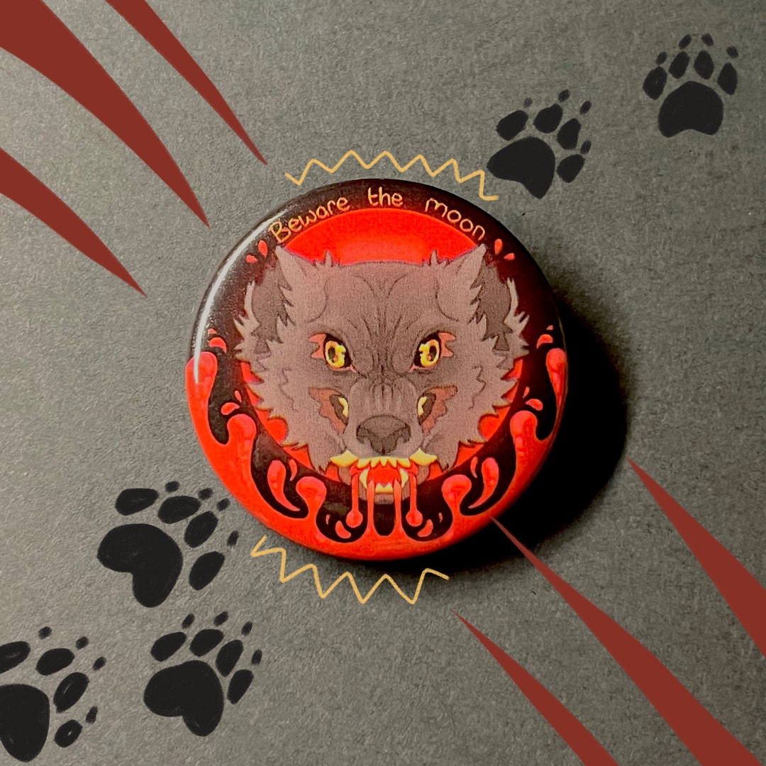 Werewolf Button Badge - Etsy
