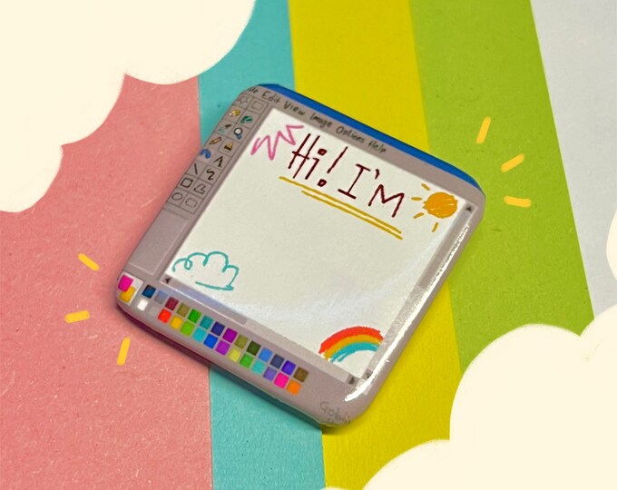 Mini Paint Nostalgia Name Badge 32mm - Etsy