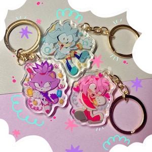 Sonic Character Inspired 2” Keyrings - Etsy