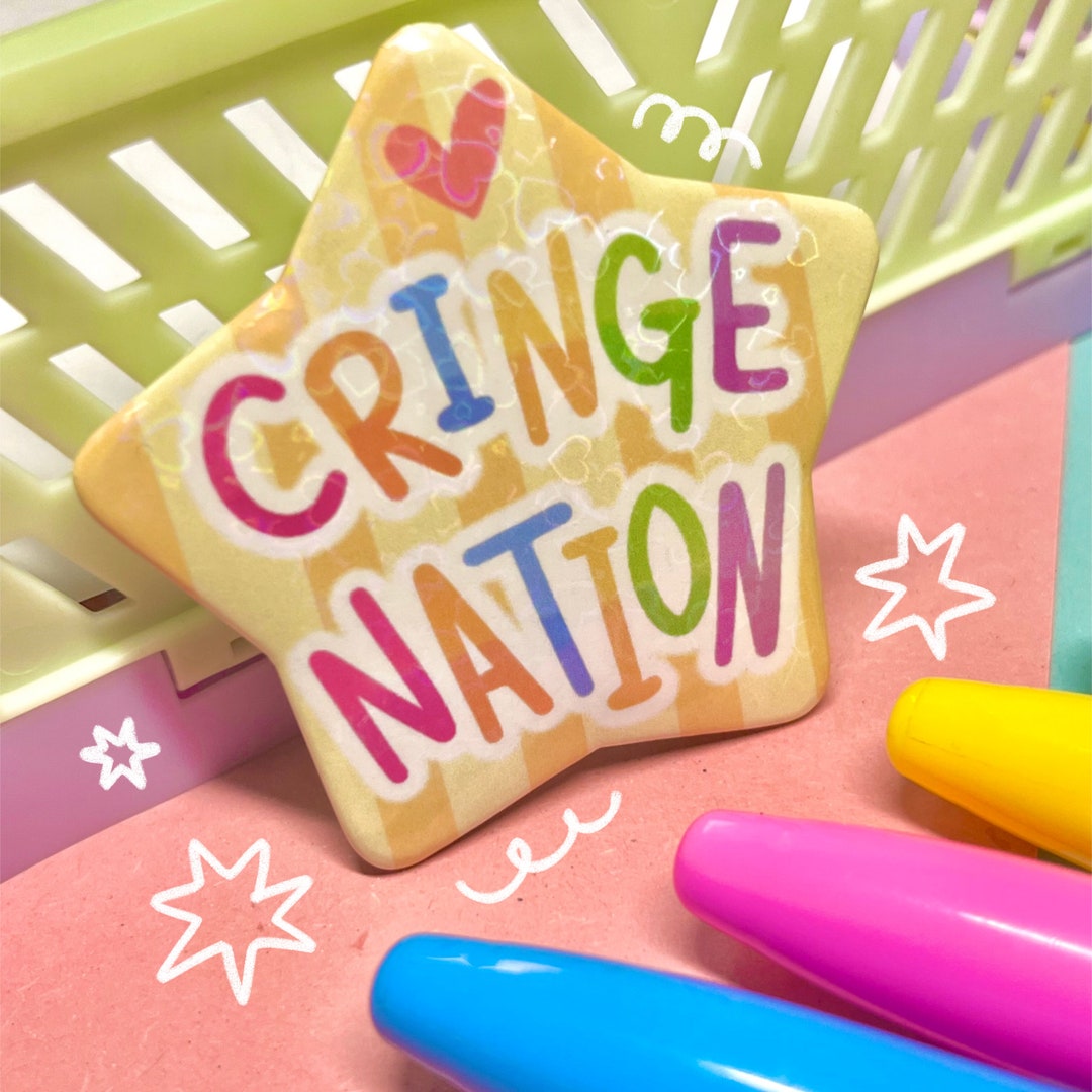 Cringe Nation Star Shaped Holo Button Badge - Etsy