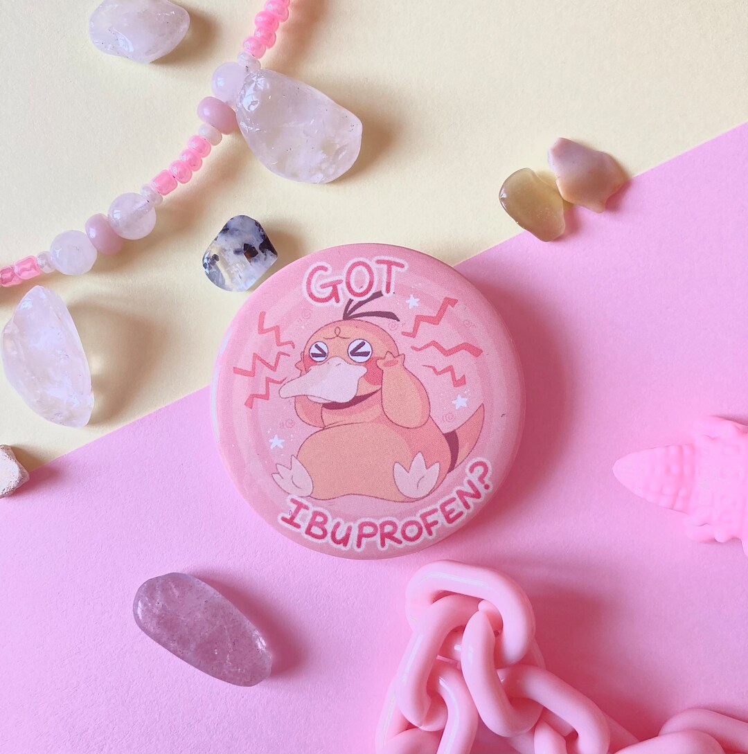 Psyduck Headache INSPIRED Button Badge - Etsy