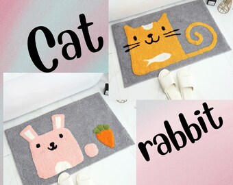 Rabbit Bathroom Rug - Etsy