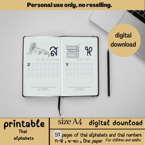 Tracing Thai Writing Alphabet Work Sheet, Thai Number With Coloring and ...