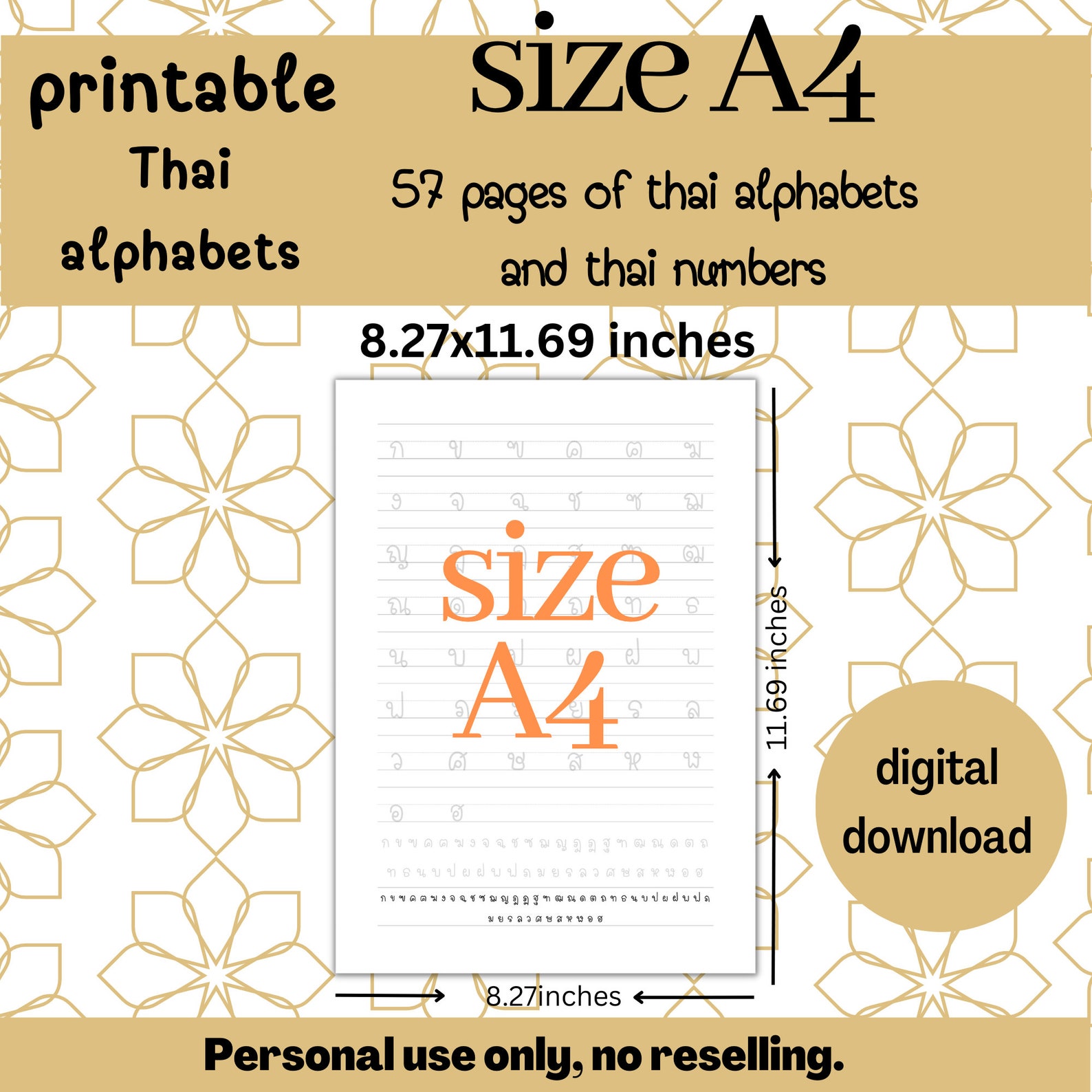 Tracing Thai Writing Alphabet Work Sheet, Thai Number With Coloring and ...