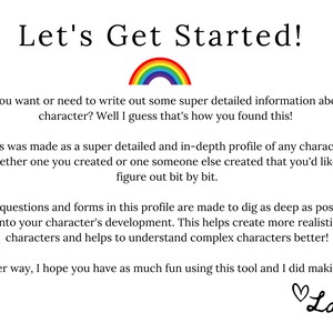 Minimalist Character Profile! - DIGITAL DOWNLOAD - - Etsy