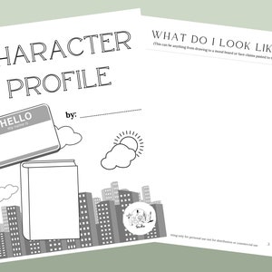 Minimalist Character Profile! - DIGITAL DOWNLOAD - - Etsy
