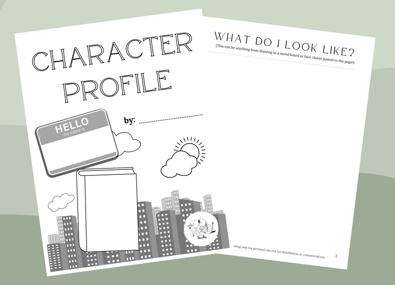 Minimalist Character Profile! - DIGITAL DOWNLOAD - - Etsy