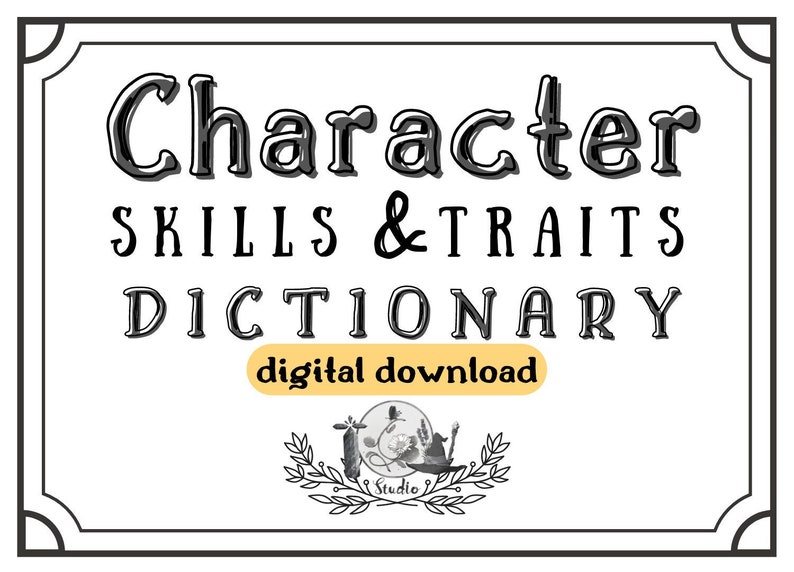 DIGITAL DOWNLOAD - Character Skills & Traits Dictionary - Etsy