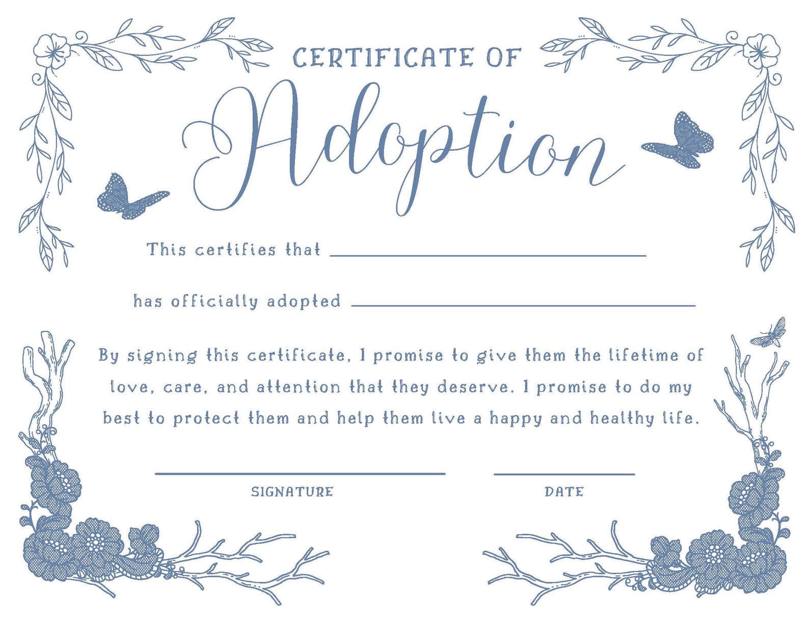 DIGITAL DOWNLOAD - Adoption Certificate! ~ Laz ~ - Etsy