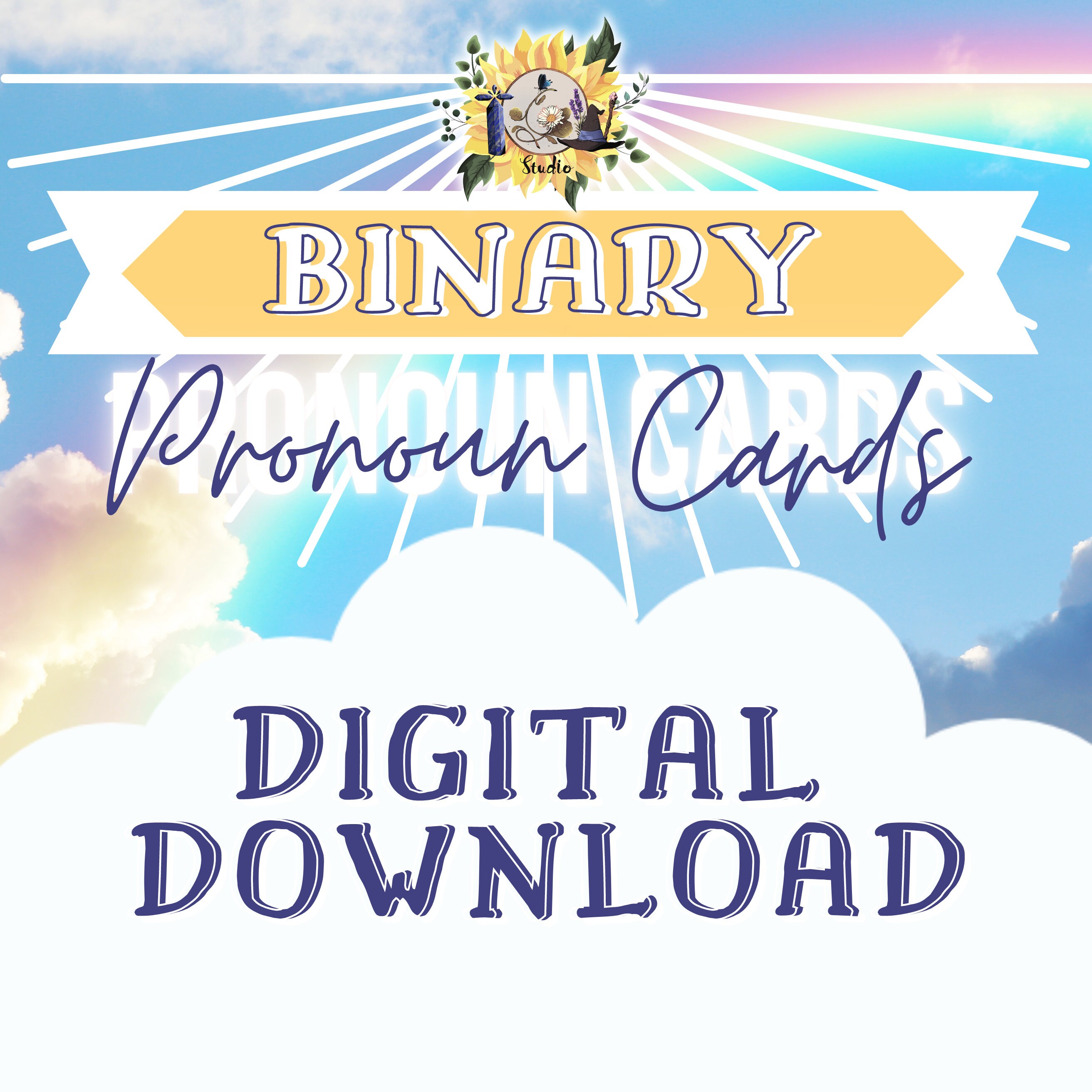 DIGITAL DOWNLOAD Binary Pronoun Cards - Etsy