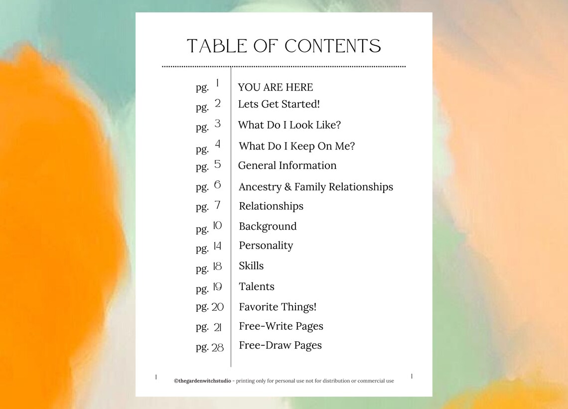 Minimalist Character Profile DIGITAL DOWNLOAD - Etsy