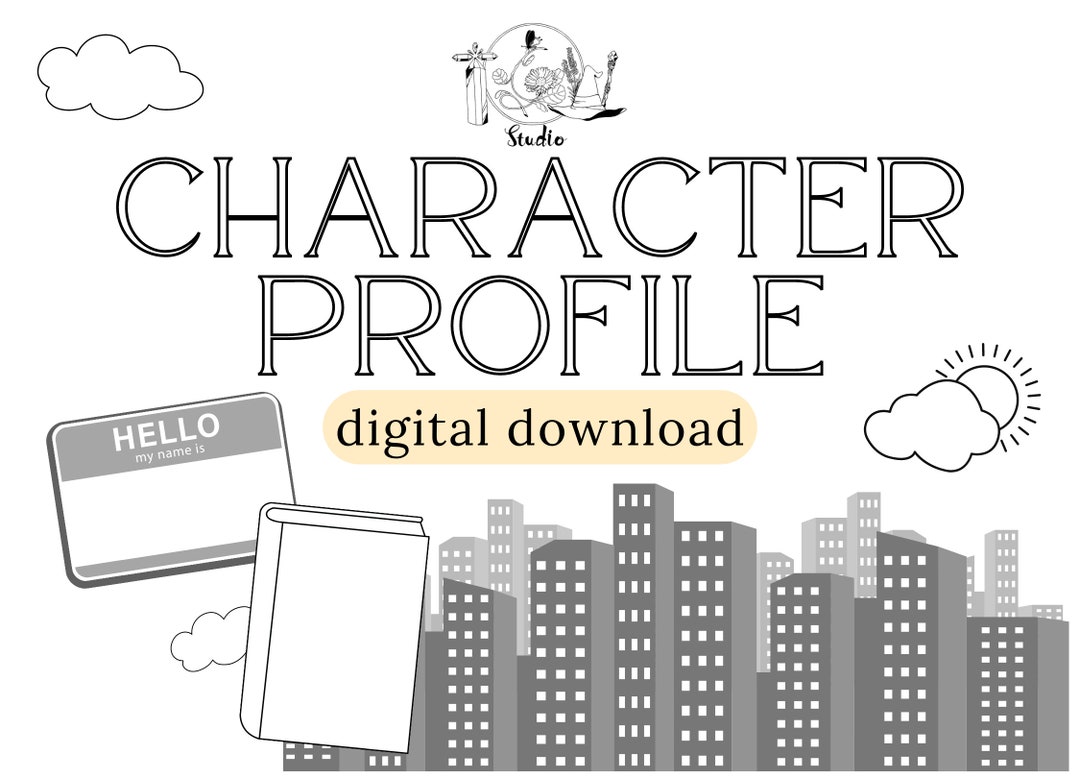 Minimalist Character Profile! - DIGITAL DOWNLOAD - - Etsy