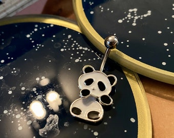 Panda Belly Ring - Etsy