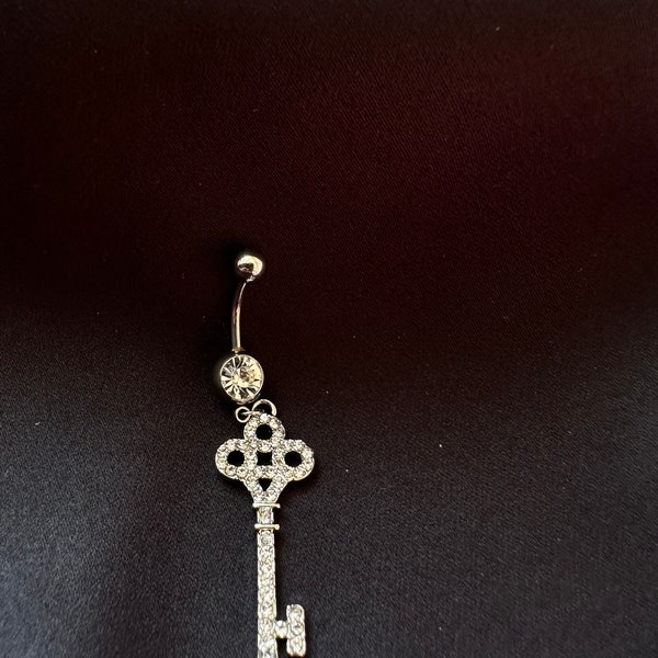 Key Belly Ring - Etsy