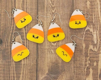 Halloween Candy Corn Bat Earrings - Etsy
