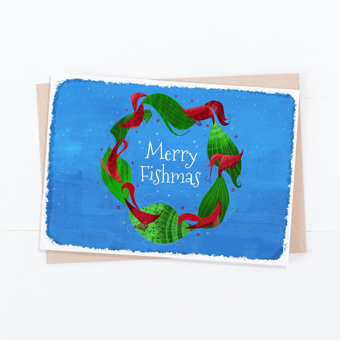 Merry Fishmas Holiday Card - Etsy