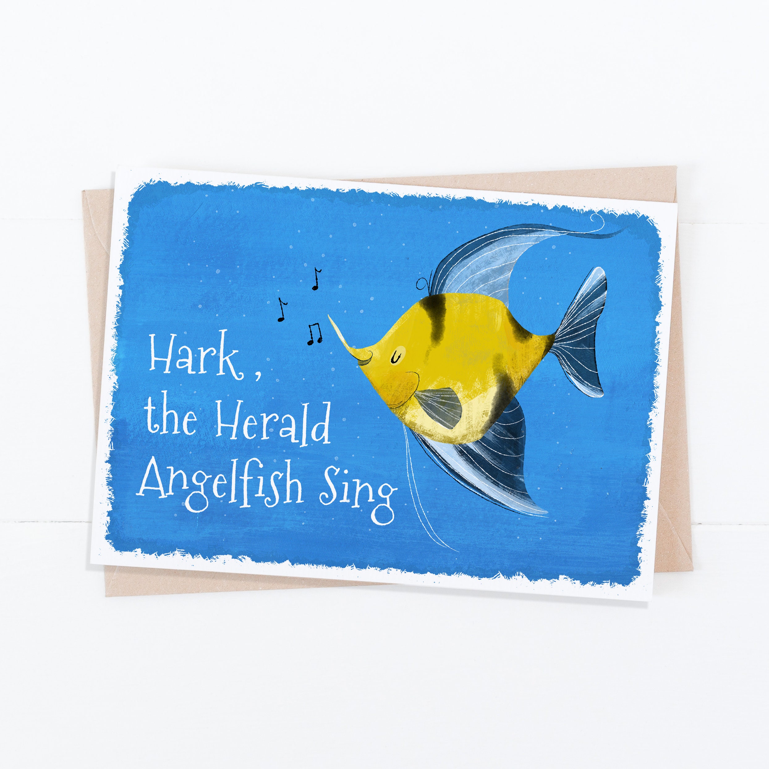 Herald Angelfish Holiday Card - Etsy