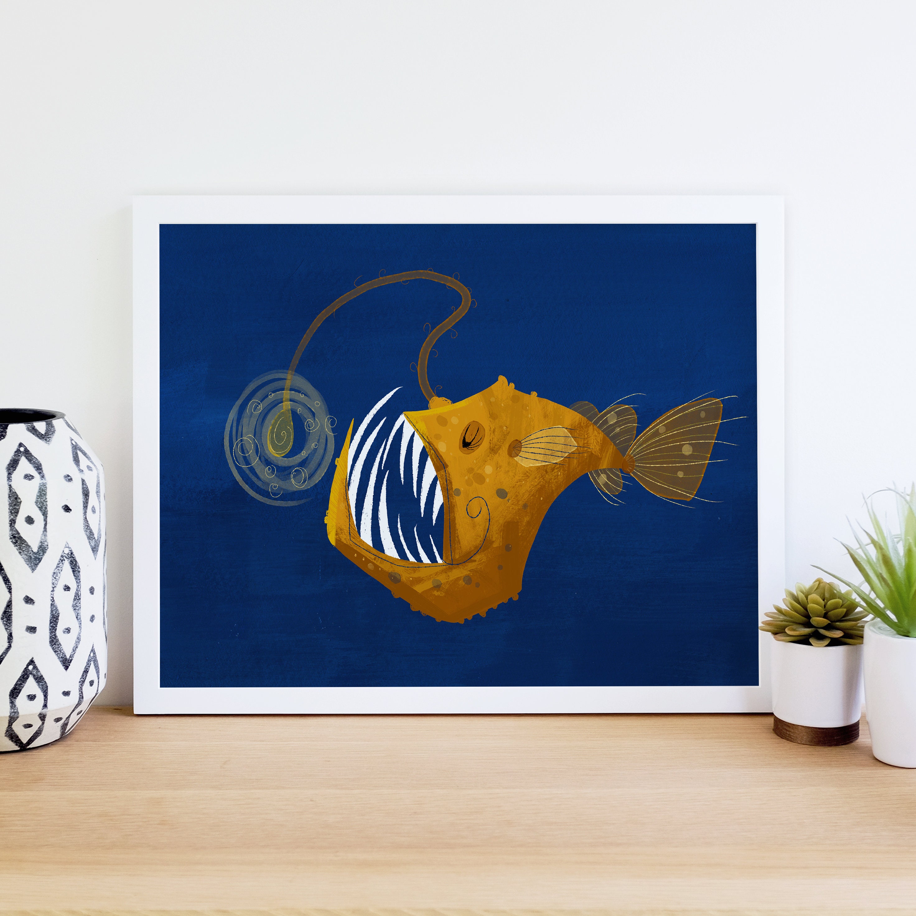 Angler Fish Print - Etsy