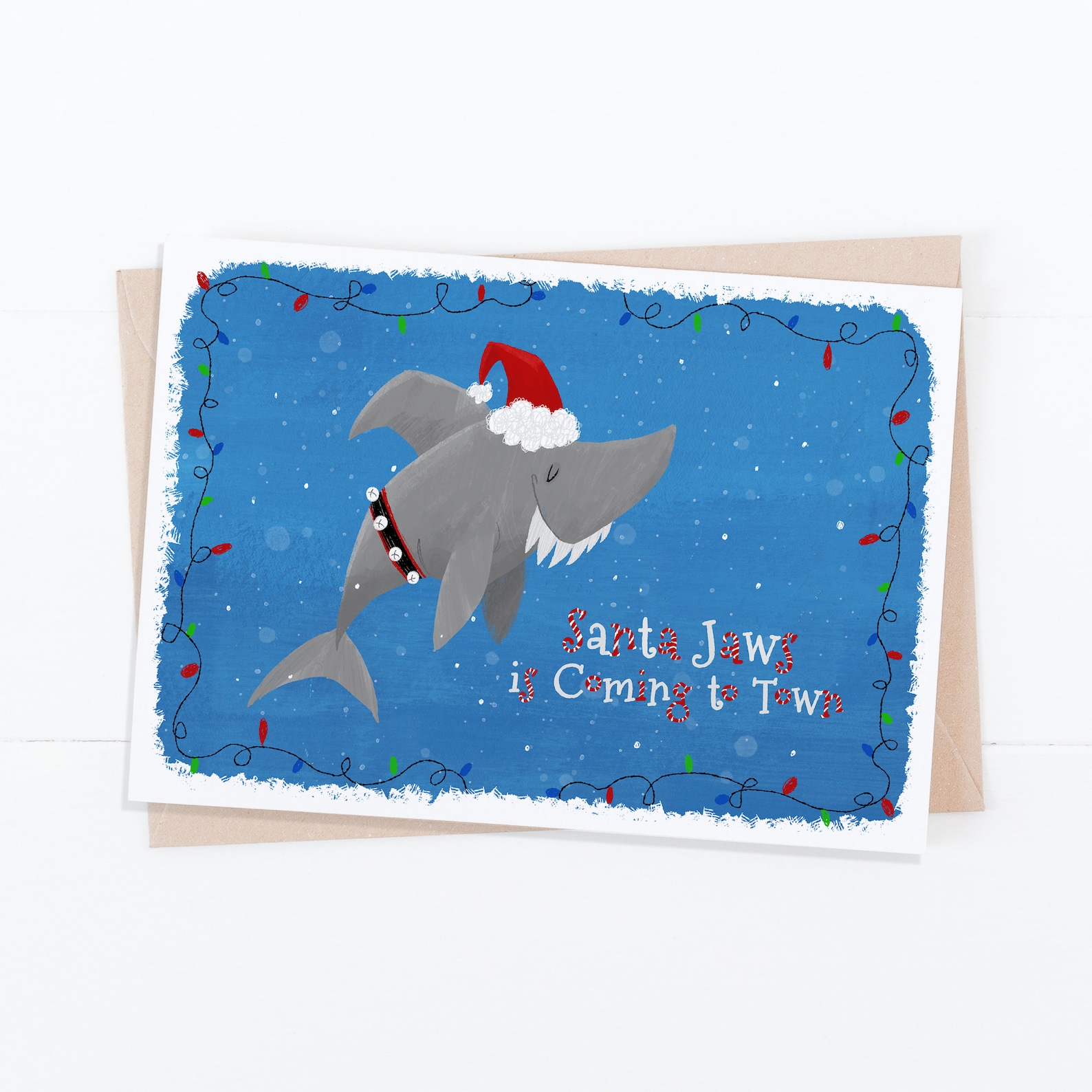 Santa Jaws Holiday Card - Etsy