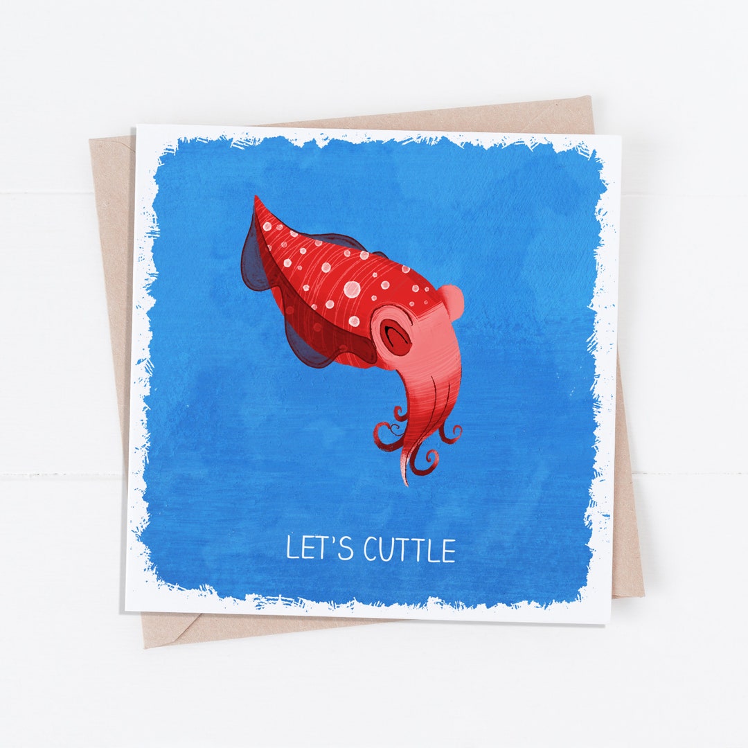 Let's Cuttle (cuttlefish) Valentine's Day Card /valentine's Day Pun ...