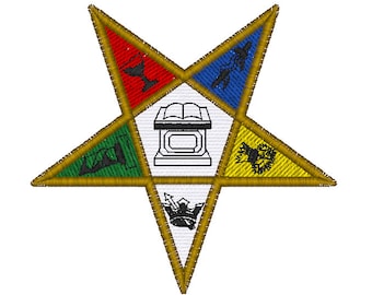 Embroidery - OES Past Matron Star Patch Pentagon Up - Etsy