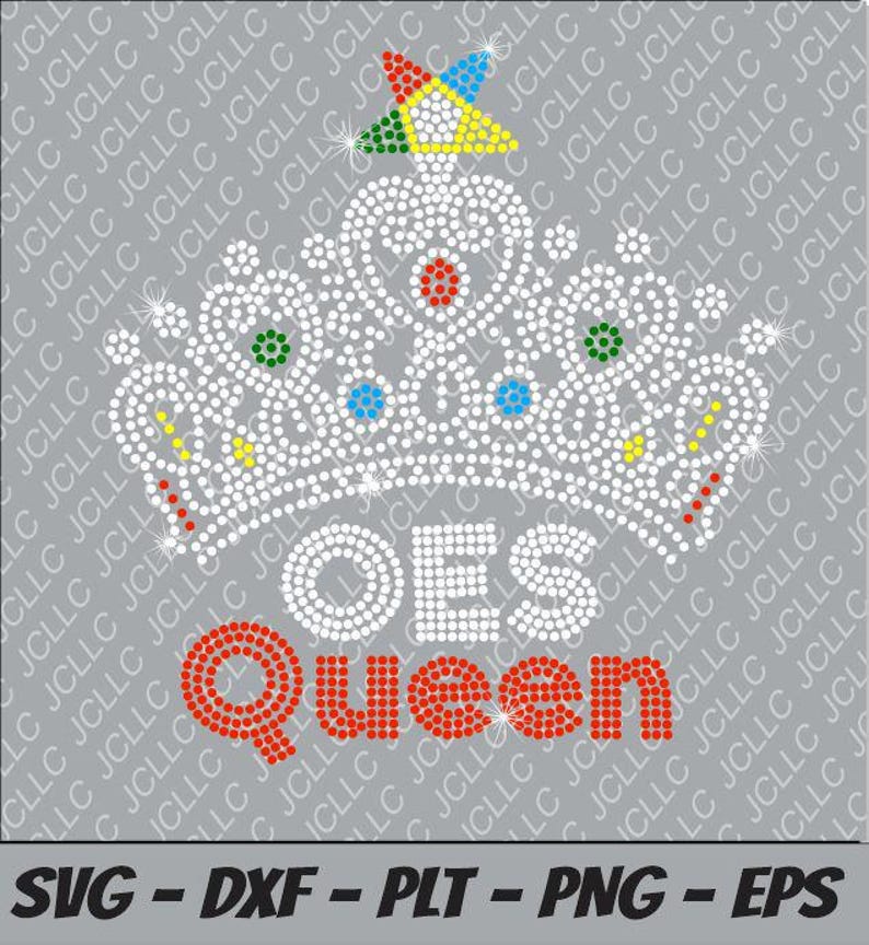Rhinestone Template - OES Queen Crown - Etsy