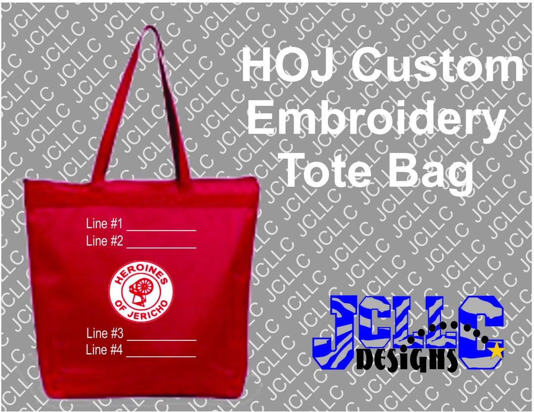 Embroidery - HOJ Heroines of Jericho Custom Tote Bag - Etsy