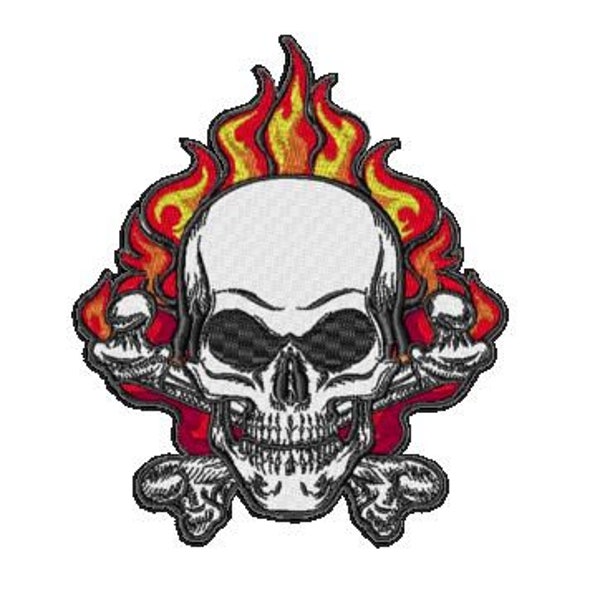 Flaming Skull - Etsy