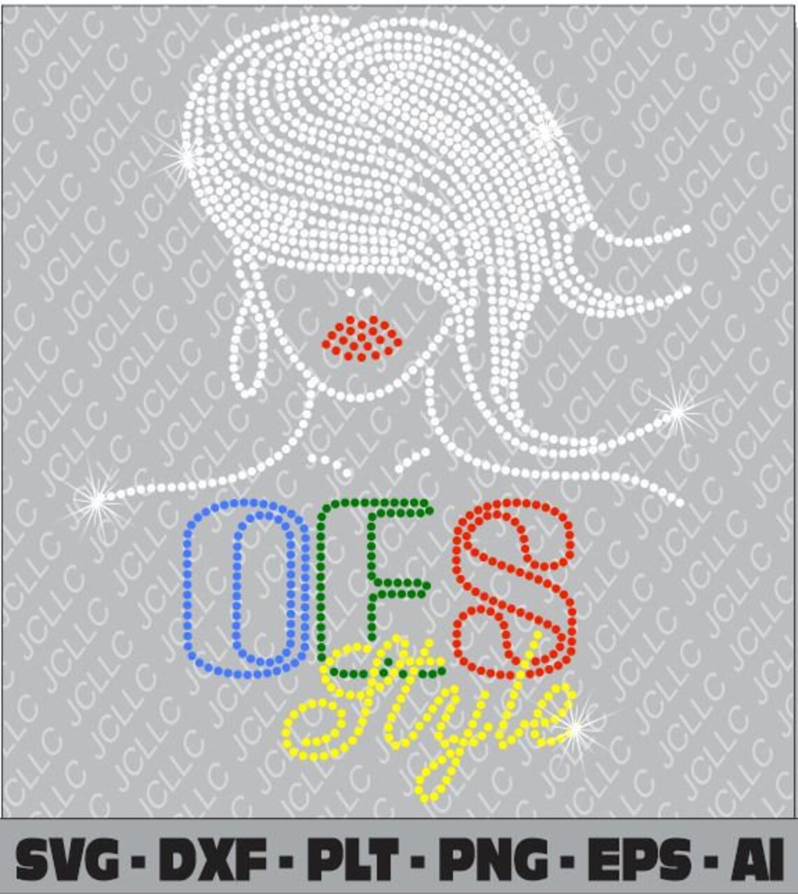 Rhinestone Template - OES Style Lady - Etsy
