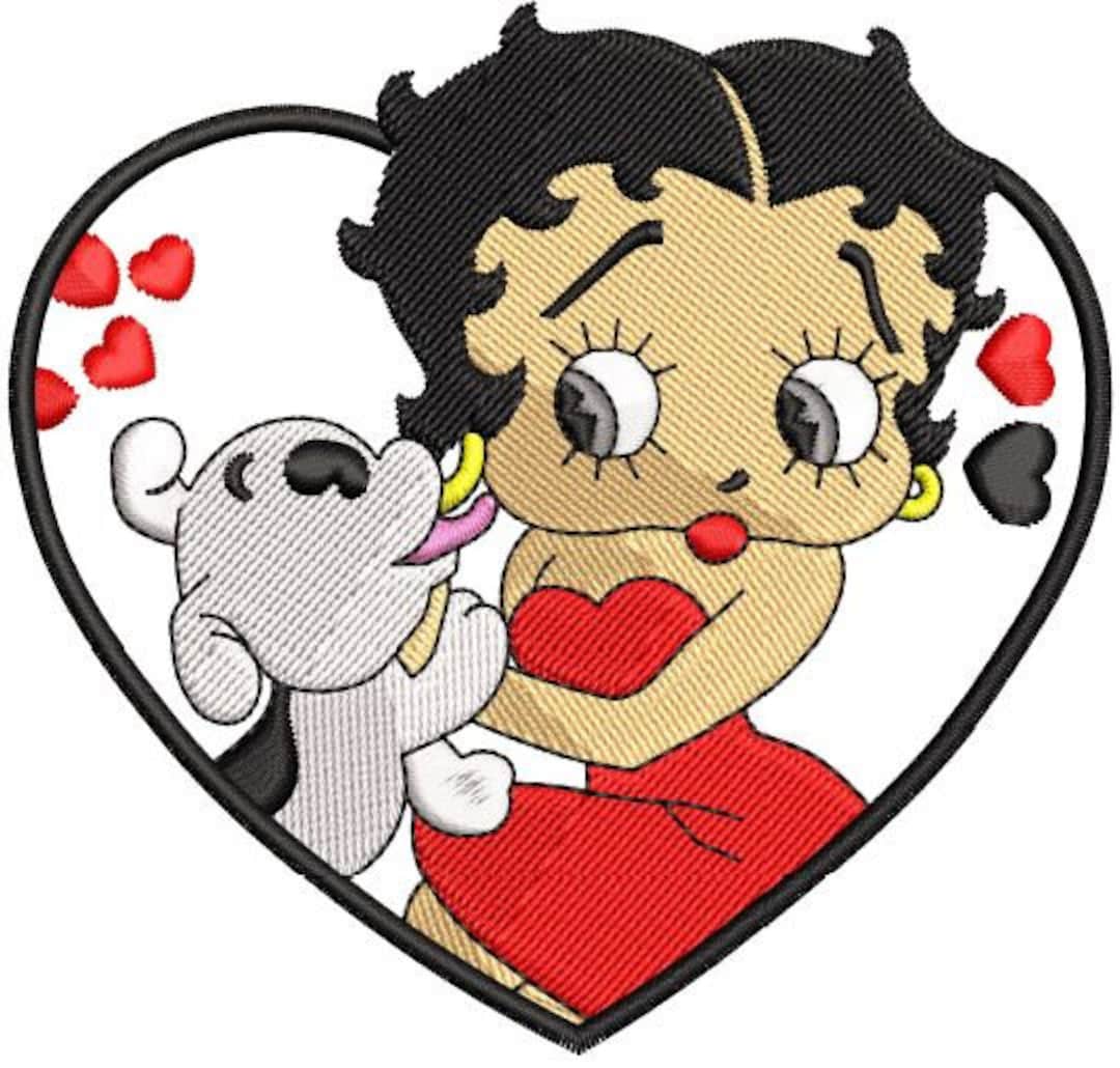 Embroidery - Betty Boop Heart (3.91 (w) X 3.73 (h) - Etsy