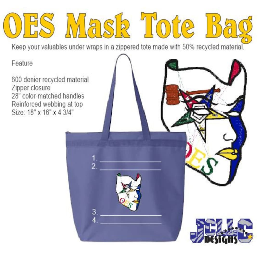 Embroidery - OES Mask Custom Tote Bag - Etsy
