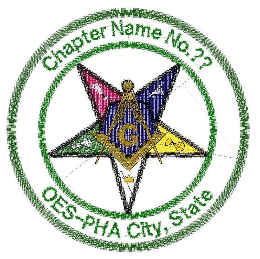 Embroidery Patch - OES Past Patron Custom Circle - Etsy