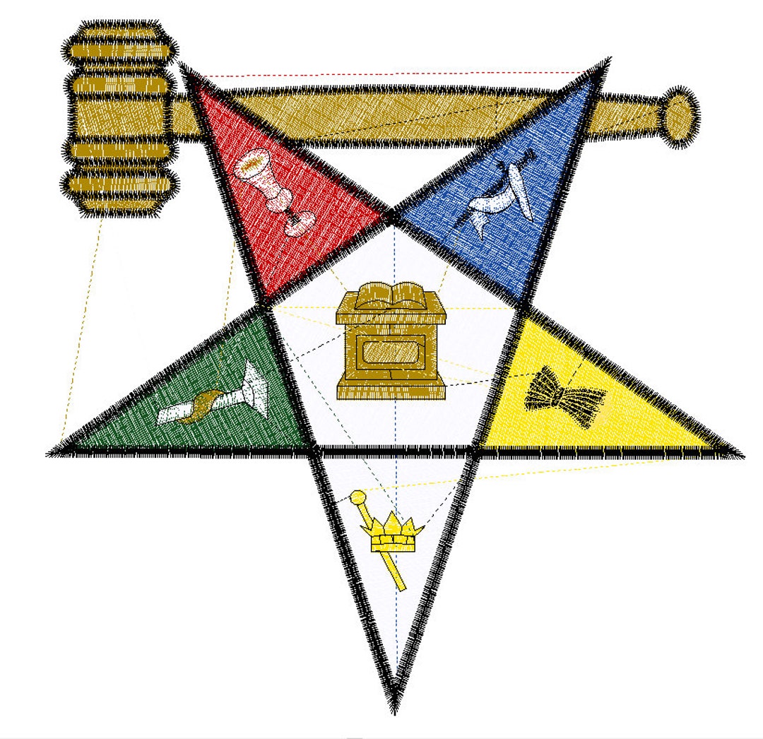 Embroidery - OES Past Matron Star Patch Pentagon Up - Etsy