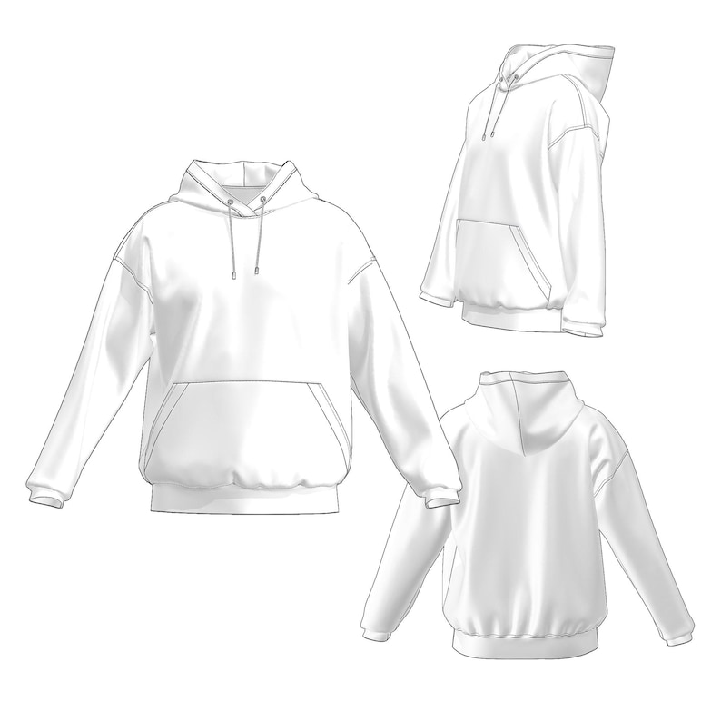 Men’s Hoodie Sewing Pattern PDF – Classic Hooded Sweatshirt With ...