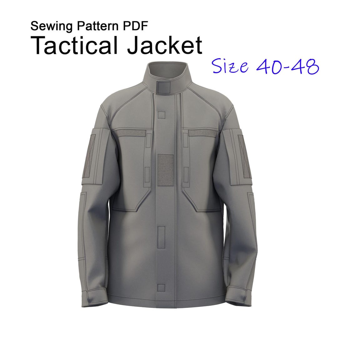 Tactical Jacket Sewing Pattern, Military Style, Sizes 40-48 (PDF ...