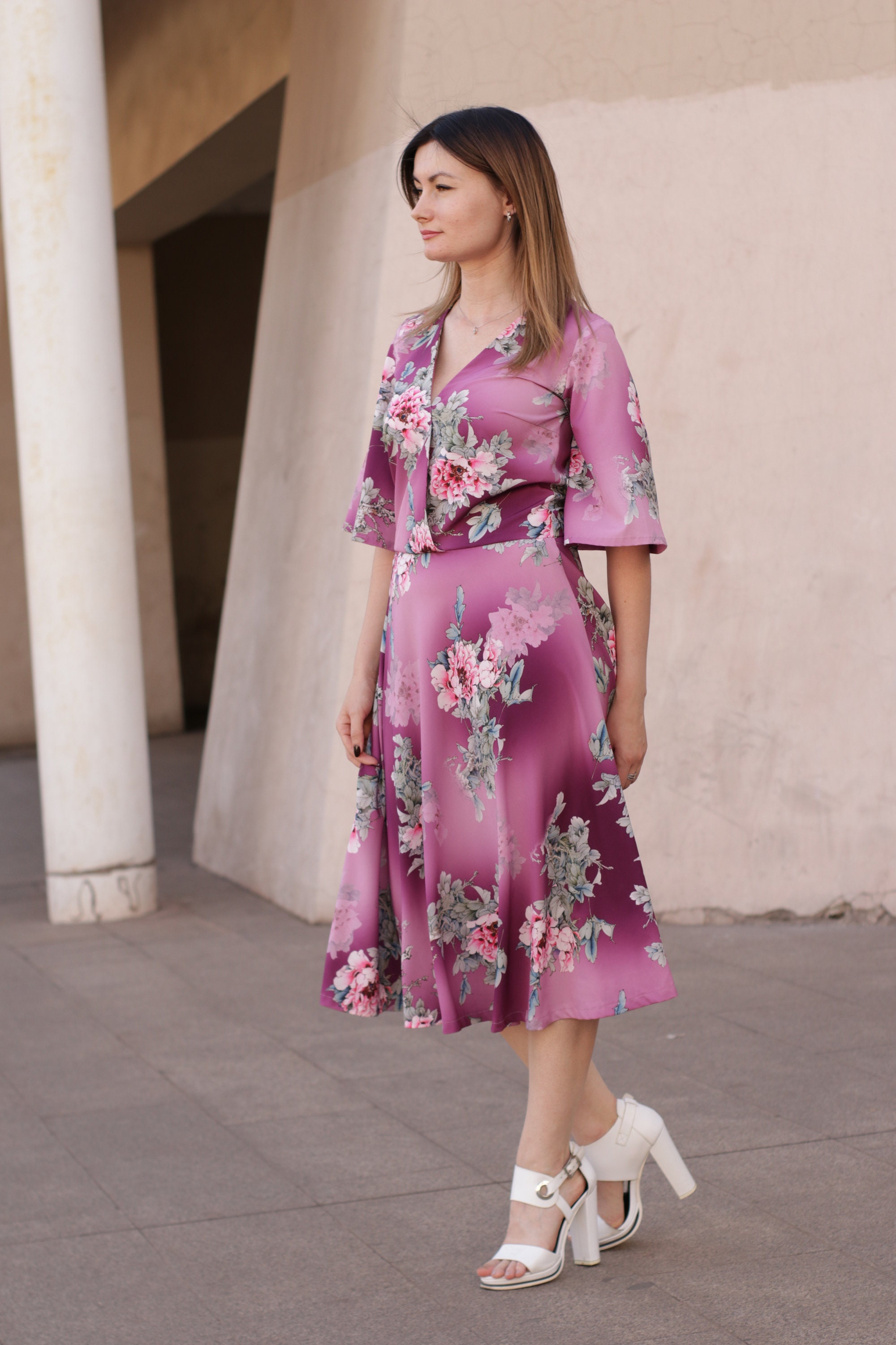 Sewing Silk Dress Pattern PDF Fancy for Women Evening With Semi ...